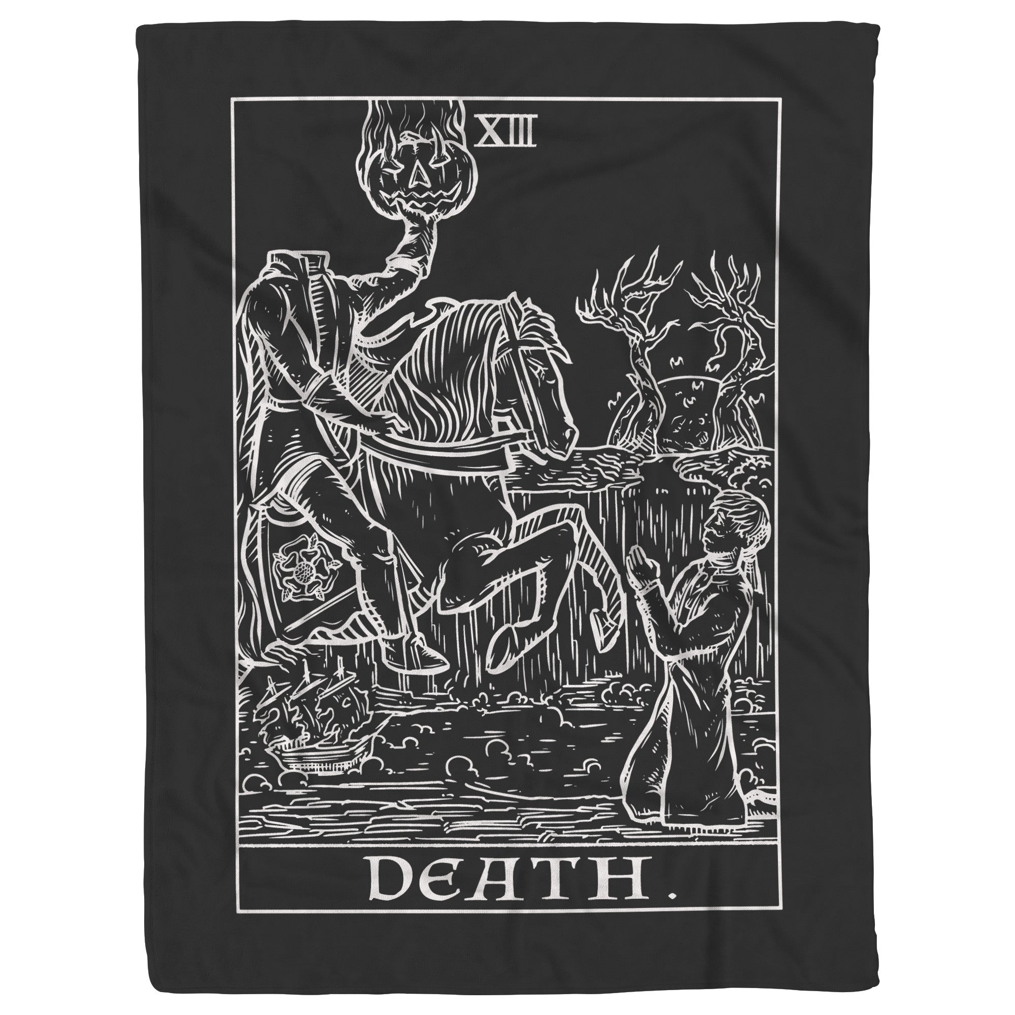 Death Terror Tarot Card Blanket (Black and White) – The Ghoulish Garb