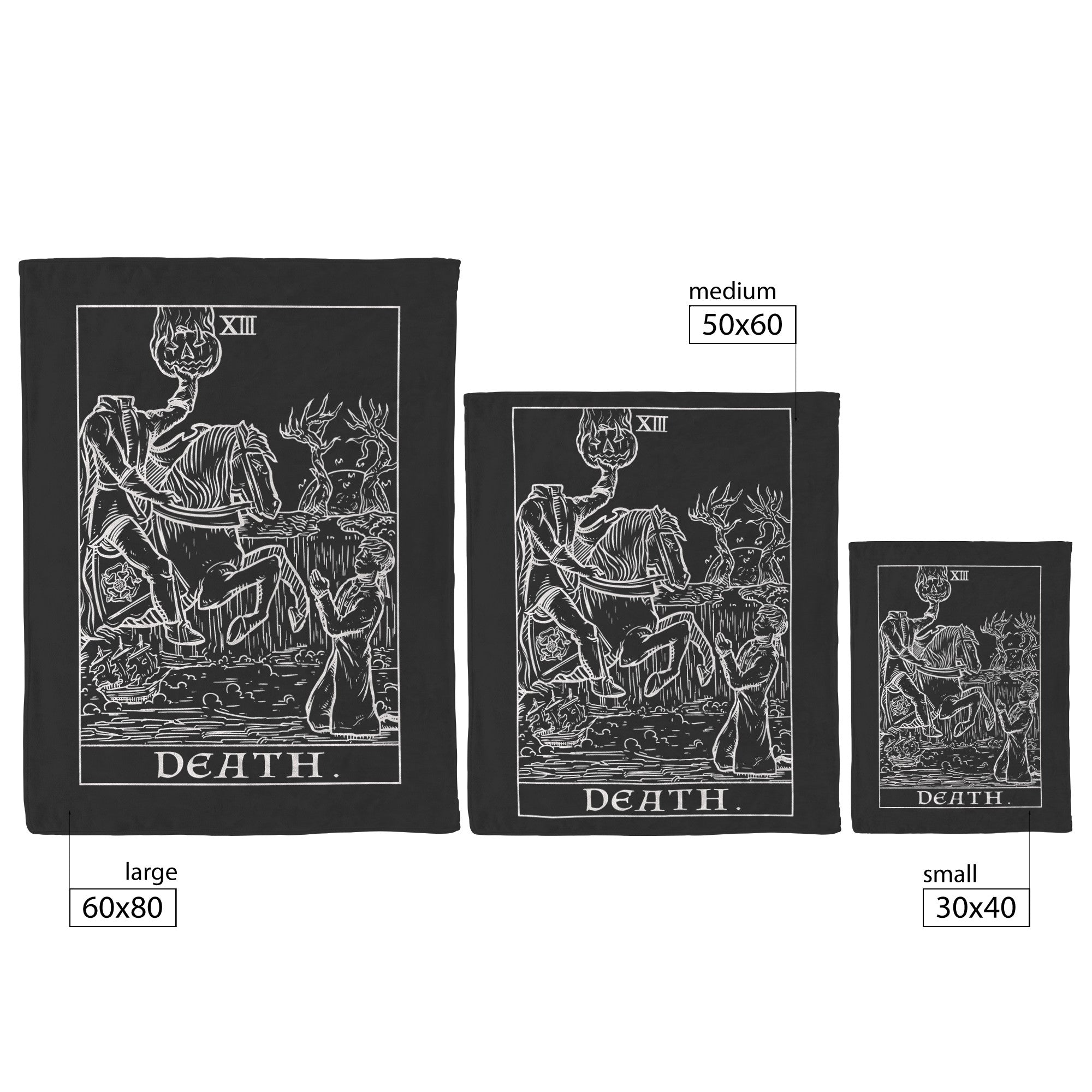 Death Terror Tarot Card Blanket (Black and White) – The Ghoulish Garb
