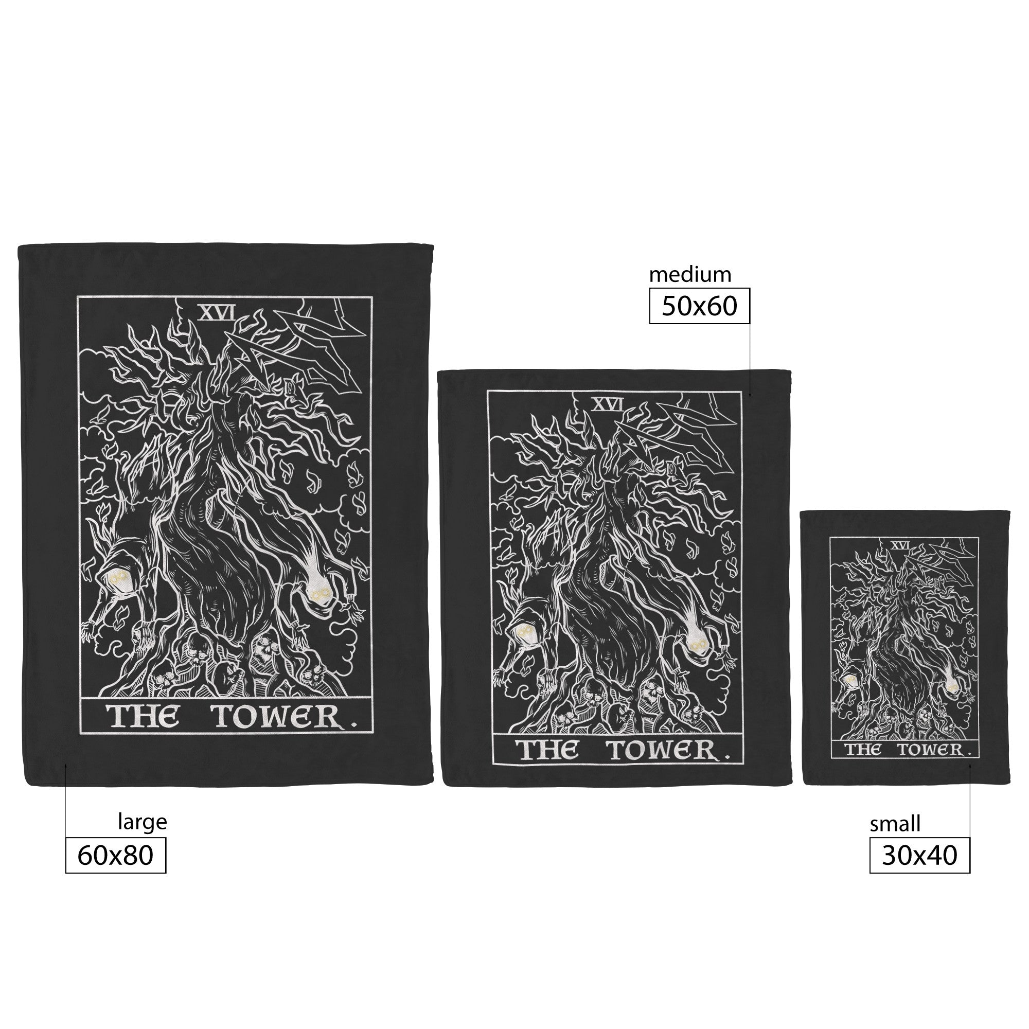 The Tower Terror Tarot Card Blanket (Black & White) - Ghoulish Edition ...