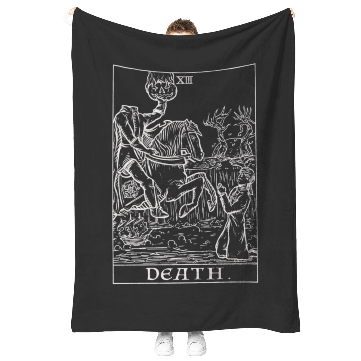 Death Terror Tarot Shadow Edition Black and White Blanket – The ...