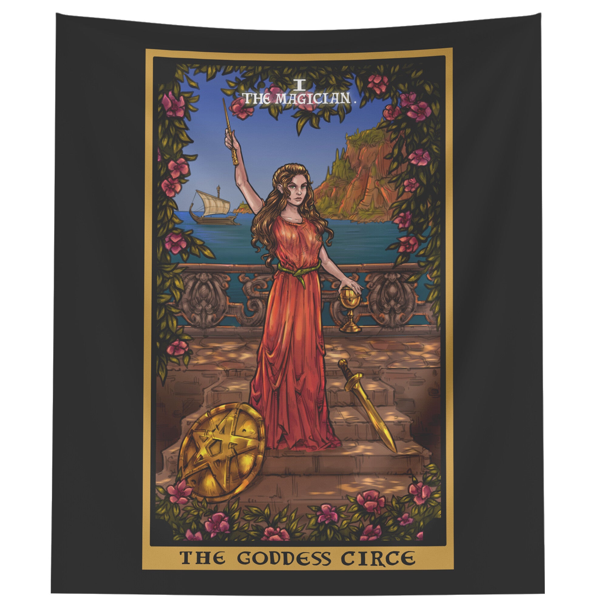The Goddess Circe in The Magician Tarot Card Tapestry – The Ghoulish Garb
